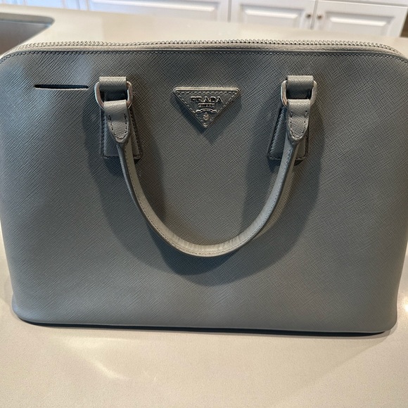 Prada | Bags | Prada Gray Saffiano Bag | Poshmark
